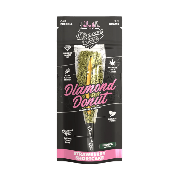 2.2G Diamond Donut Pre Rolls - Strawberry Shortcake - Indica - 10pk Di