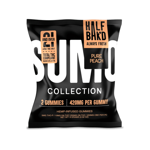 Half Bak'd - D9 SUMO THCa/THCp/D9 Gummies - 30ct Display - Pure Peach