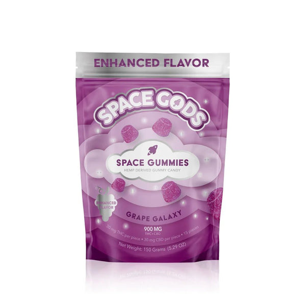 Space God Mega Dose THC+CBD Gummies - 900mg - Grape Galaxy 15pc ...